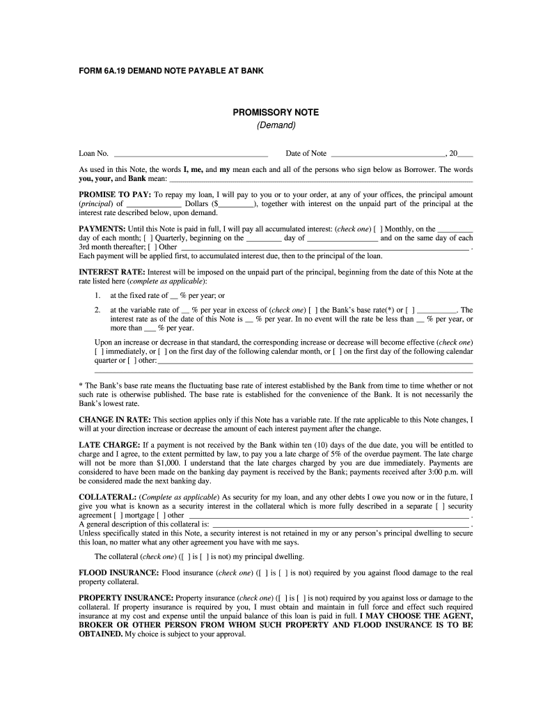 Fillable Online BPROMISSORY NOTEb Demand - HR Compliance Expert Fax Email Print - pdfFiller