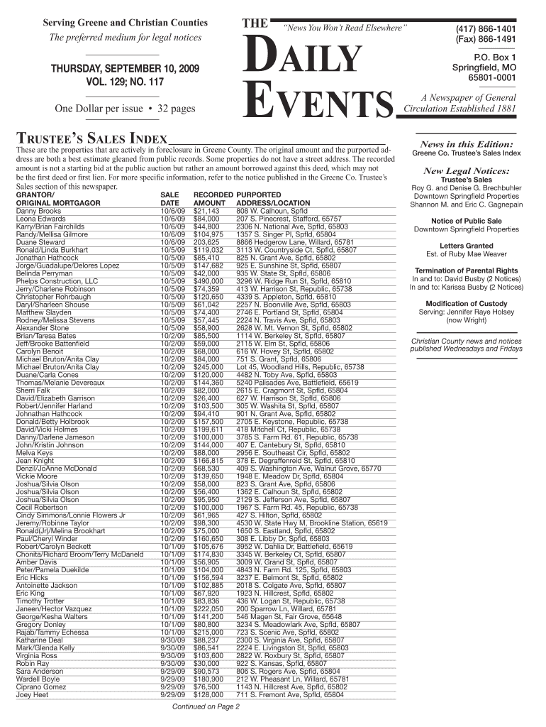 Fillable Online Thursday - The Daily Events Fax Email Print - pdfFiller