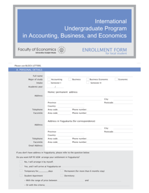 Fillable Online fe ugm ac International Undergraduate Program FEB UGM ...