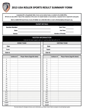Fillable Online Roller Derby Officials Event Paperwork Package.xlsx Fax ...