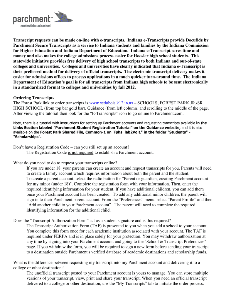 Fillable Online Transcript requests can be made on-line with e ...