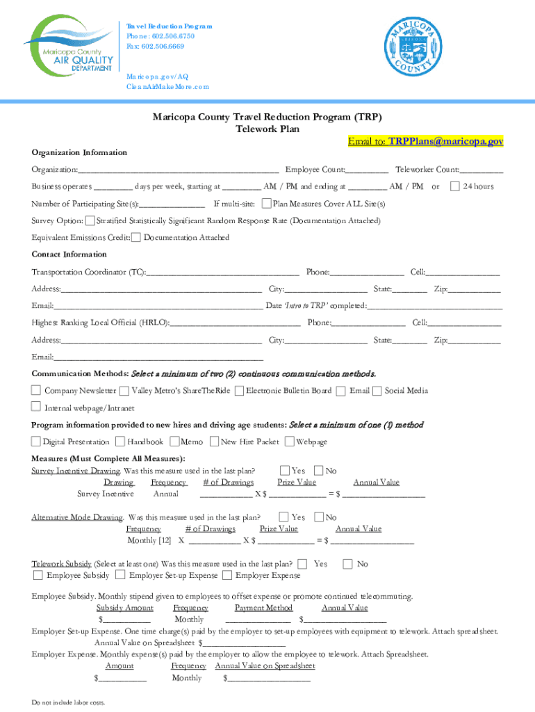 Fillable Online telework plan template Fax Email Print - pdfFiller