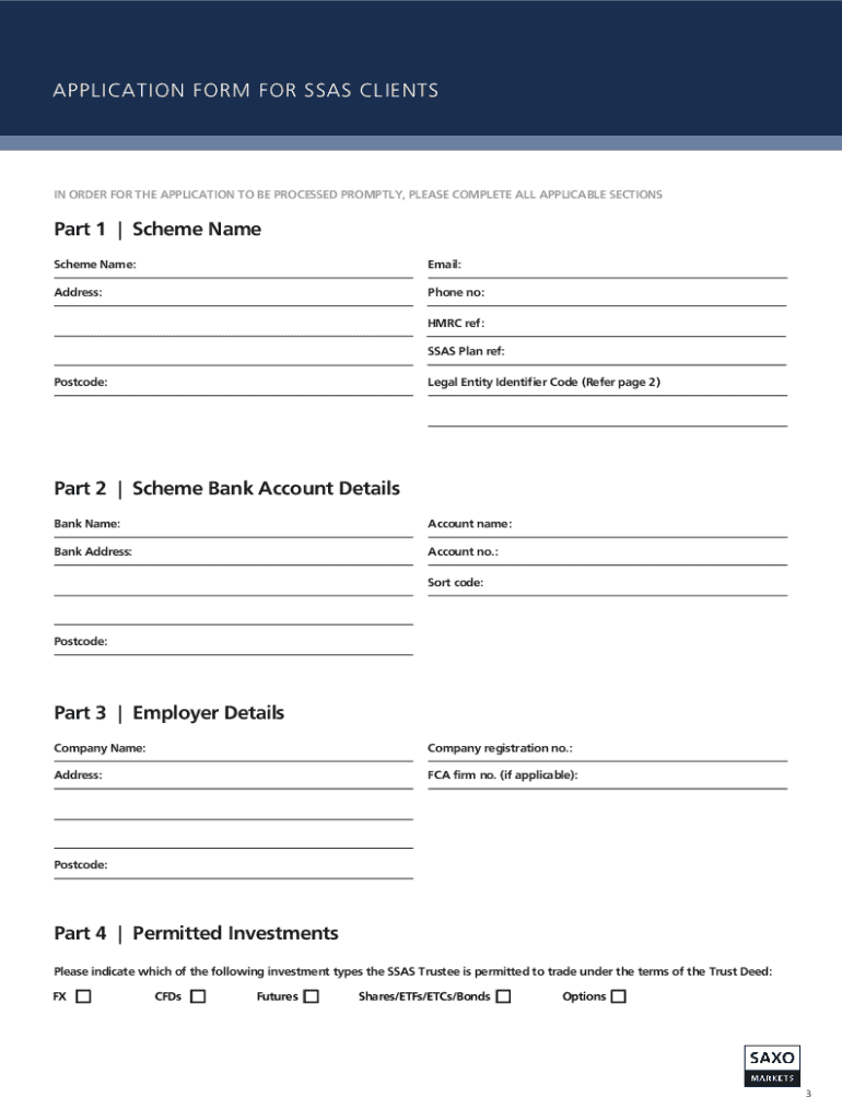 Fillable Online SSAS Application Form Fax Email Print - pdfFiller