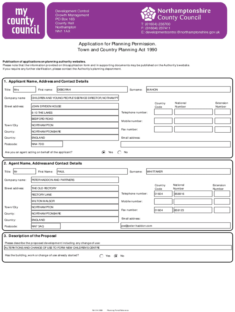 Fillable Online www3 northamptonshire gov CHILDREN AND YOUNG PEOPLE'S SERVICE DIRECTOR, NOTHAMPT ...