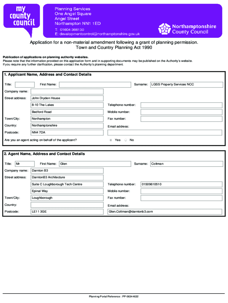 Fillable Online www3 northamptonshire gov County council planning ...