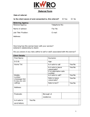 Fillable Online ikwro org Completed MARAC referral form, and the ...