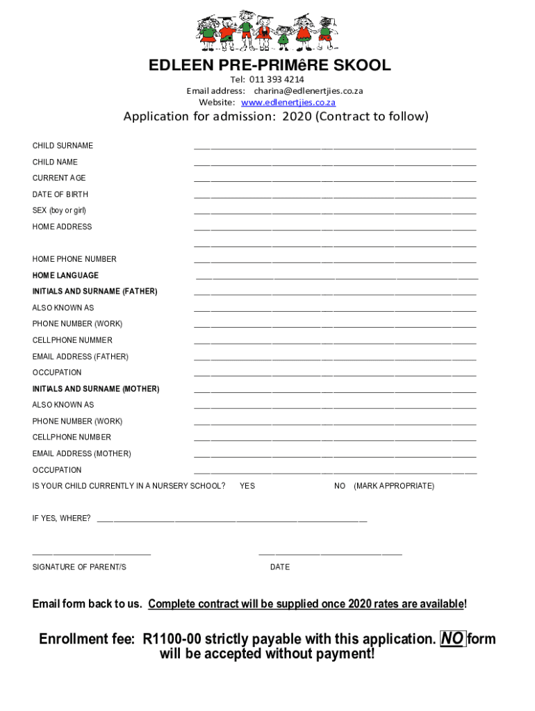 Fillable Online EDLEEN PRE-PRIMRE SKOOL Fax Email Print - pdfFiller