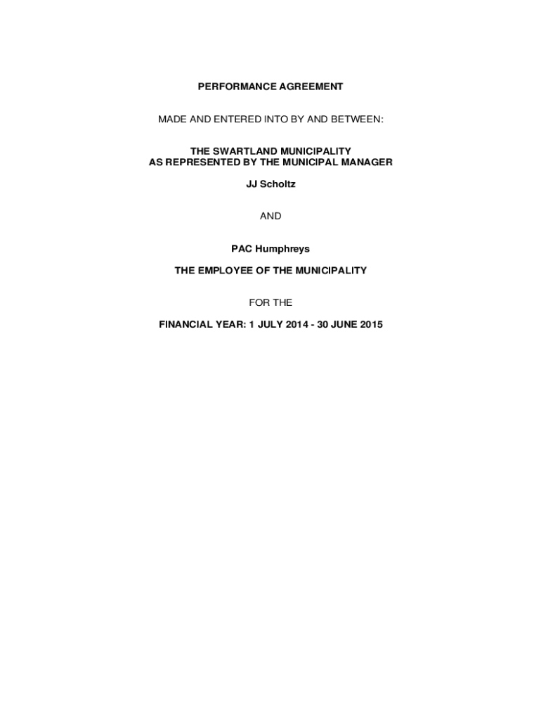 Fillable Online 201415 Performance agreement and Plan P Humphreys.docx Fax Email Print - pdfFiller