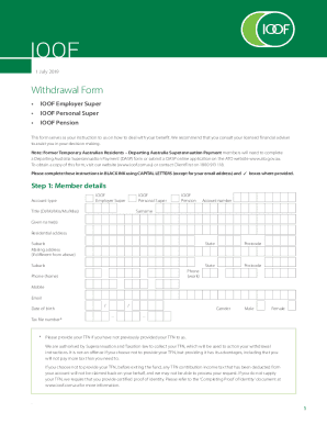 Fillable Online IOOF Personal Super Fax Email Print - pdfFiller