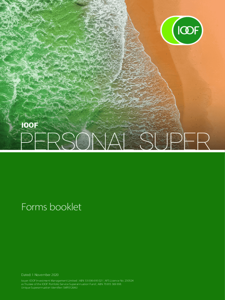 Fillable Online IOOF Personal Super Forms booklet Fax Email Print ...