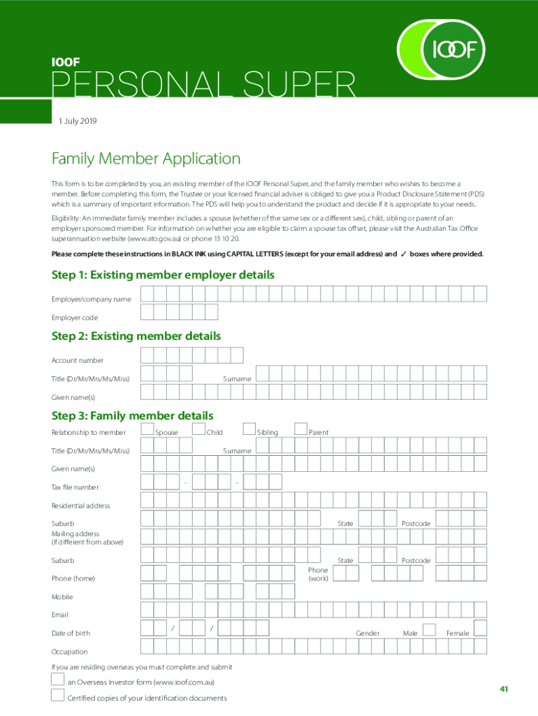 Fillable Online PLA-14335 (50506) IOOF Personal Super Forms Booklet ...