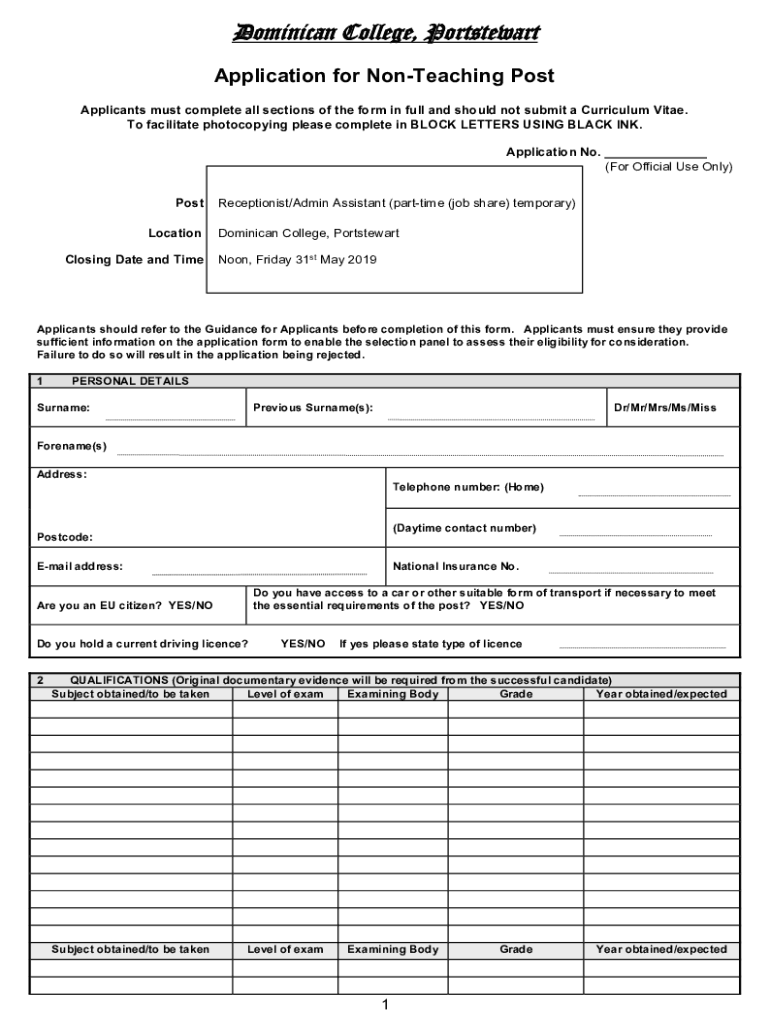 Fillable Online Dominican CollegeOccupational Therapy - Dominican ...