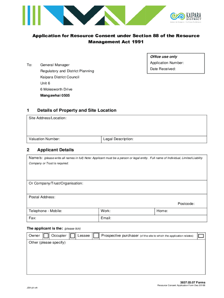 Fillable Online consent under section 127 of the Resource Management Act 1991 ... Fax Email ...