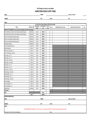 Fillable Online HOMETOWN RODEO ENTRY FORM Fax Email Print - pdfFiller