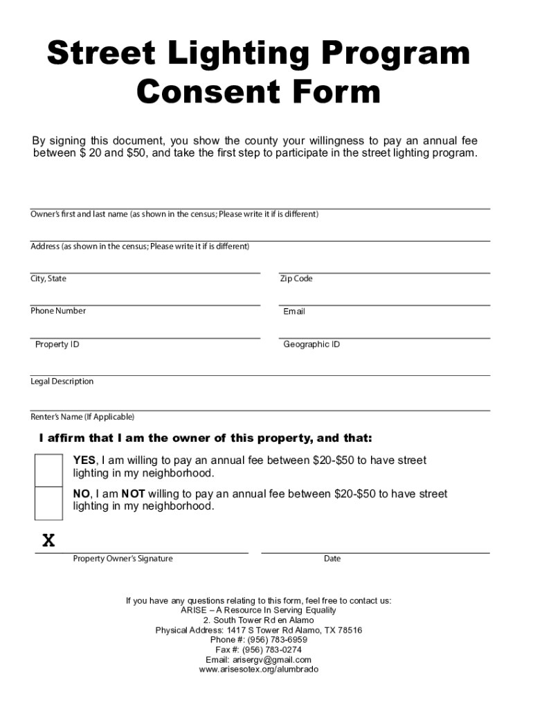 Fillable Online Street Lights - Department of Public Works, Los Angeles ...