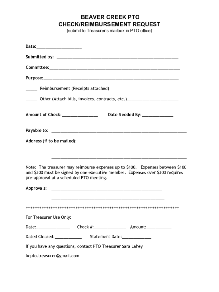 Fillable Online SCLS PTO REIMBURSEMENT/DEPOSIT/PETTY CASH/ CASH BOX ...