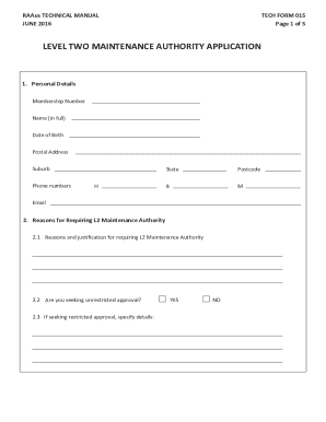 Fillable Online TECH FORM 015 Fax Email Print - pdfFiller
