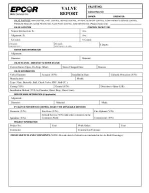 Fillable Online new valve report. As-Built Forms Fax Email Print ...