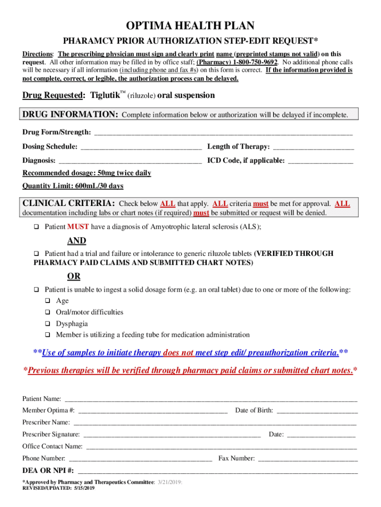 Fillable Online PHARAMCY PRIOR AUTHORIZATION STEP-EDIT REQUEST* Fax ...