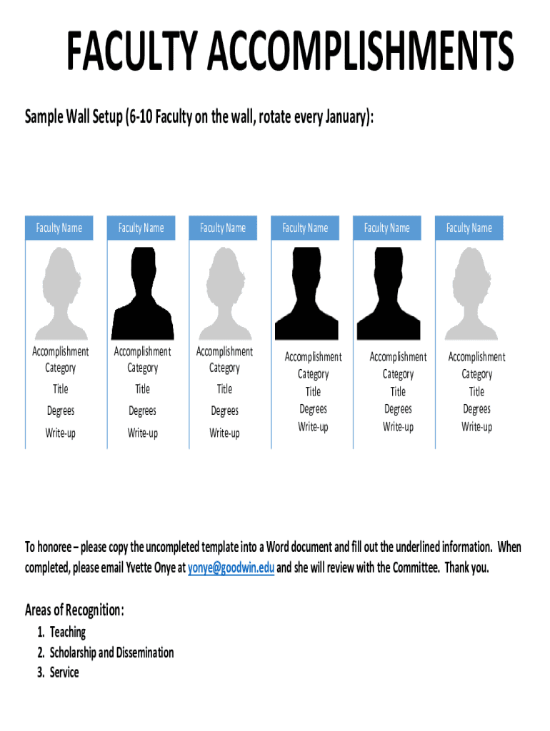Fillable Online Faculty Accomplishments Wall Form Fax Email Print ...