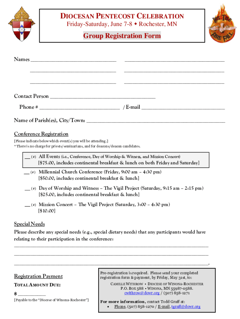 Fillable Online Deacon/Deacon Candidate Registration Form - dowr.org ...
