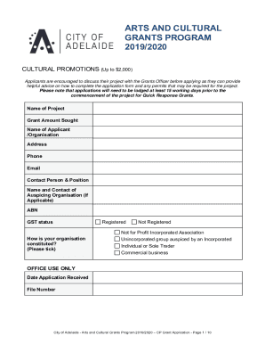 Fillable Online Arts and Culture Grants Program guidelines - NT.GOV.AU Fax Email Print - pdfFiller