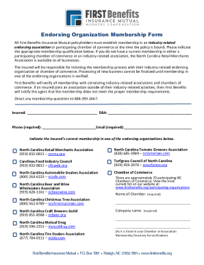 Fillable Online Participating Organizations - First Benefits Insurance ...