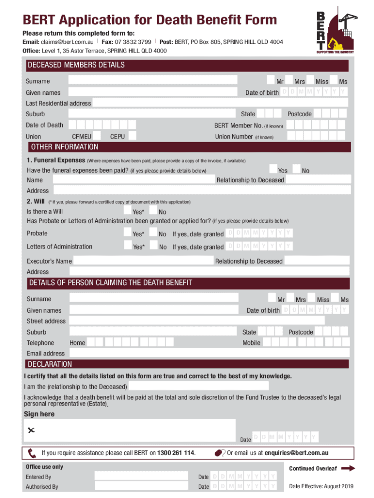 Fillable Online BERT Application for Membership Form Fax Email Print ...