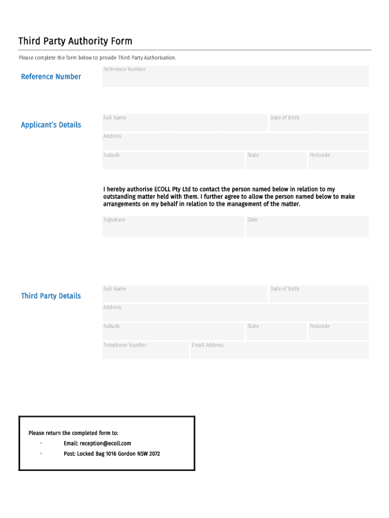 Fillable Online Tips to Write Third Party Authorization Letter - Sample ...