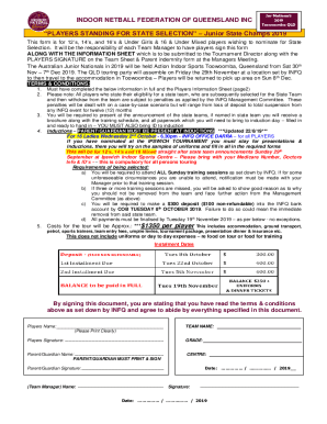 Fillable Online Jnr Nationals INDOOR NETBALL FEDERATION OF ... - infq ...