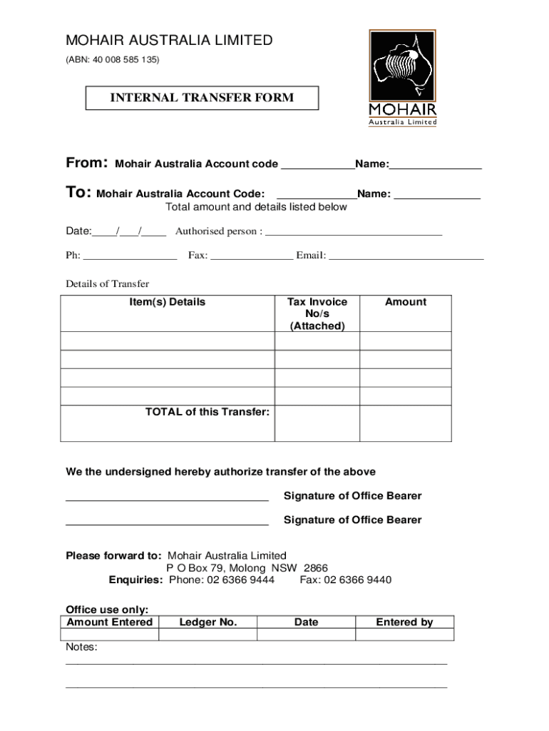 Fillable Online Form Internal Transfer Fax Email Print - pdfFiller