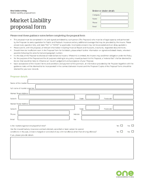 Fillable Online Market Liability proposal form Fax Email Print - pdfFiller