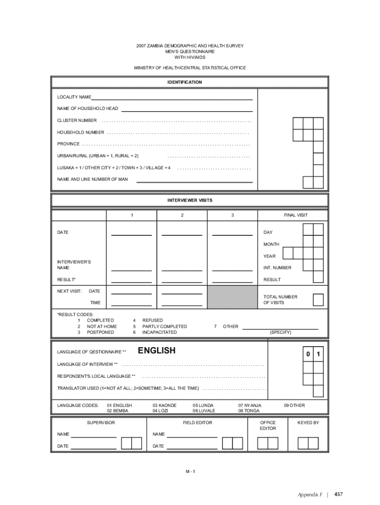Fillable Online WOMAN'S QUESTIONNAIRE WITH HIV/AIDS MINISTRY OF HEALTH ...