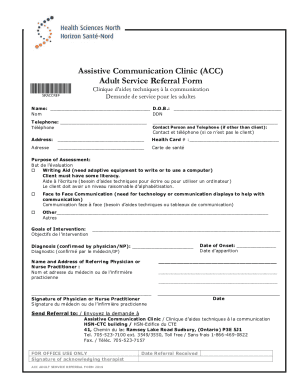Fillable Online Assistive Communication Clinic (ACC) Fax Email Print ...