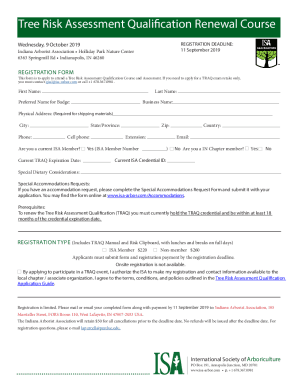 Fillable Online Tree Risk Assessment Qualification Renewal Course Fax ...