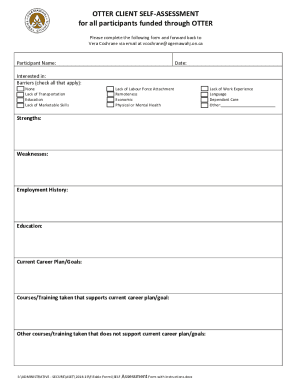 Fillable Online SELF Assessment Form with instructions Fax Email Print ...