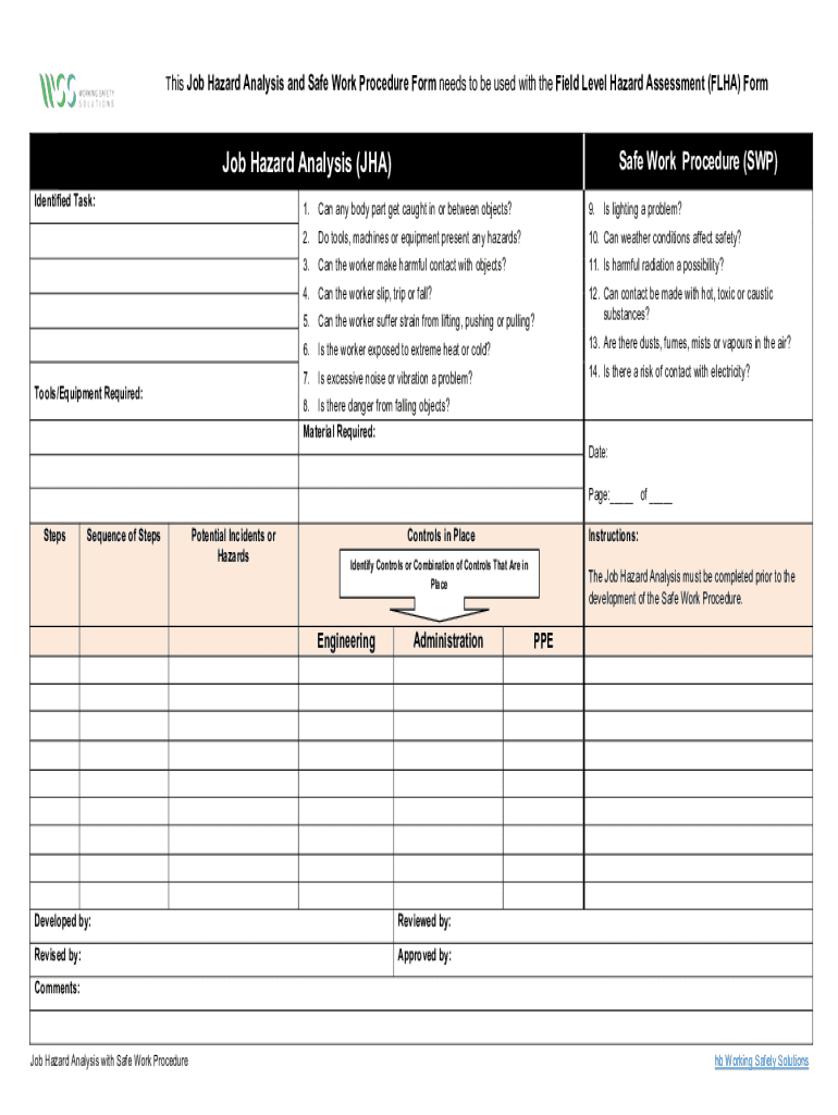 Fillable Online job hazard assessment template - worldsciencejobs.com Fax Email Print - pdfFiller