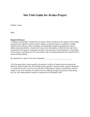 Fillable Online Form - Site Visit Interview Guide Fax Email Print ...