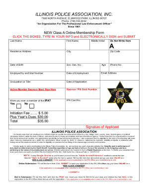 Fillable Online IPA Class A Form. Join The IPA Fax Email Print - pdfFiller