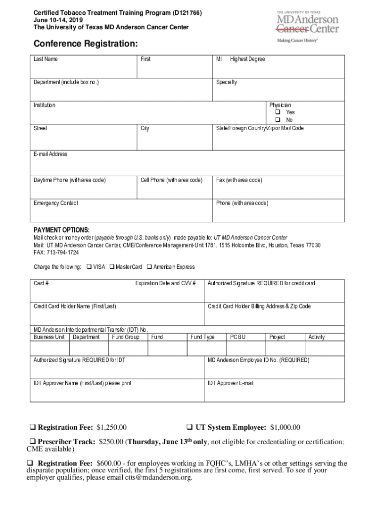 Fillable Online Certified Tobacco Treatment Training Program (D121766) Fax Email Print - pdfFiller