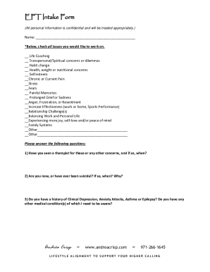 Fillable Online EFT Intake Form Fax Email Print - pdfFiller