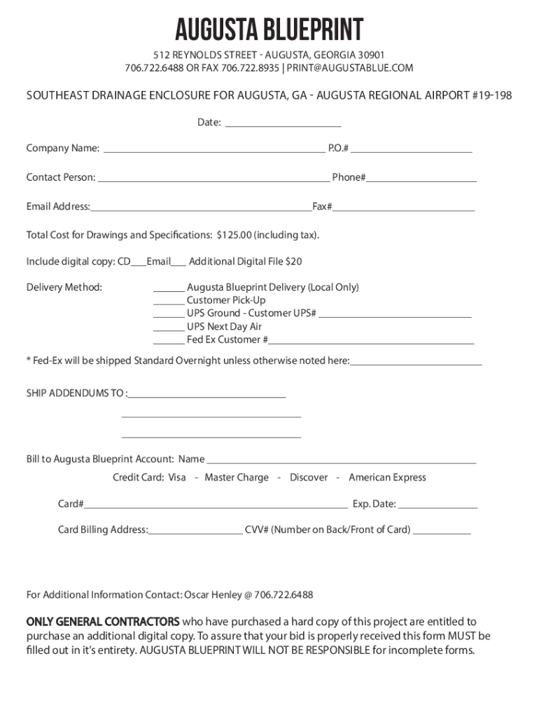 Fillable Online Augusta Blueprint - HomeFacebook Fax Email Print ...