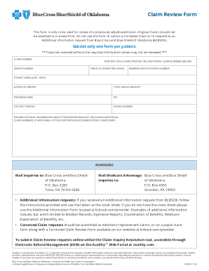Fillable Online Claim Review Form - BCBSILClaim Review Form - Blue ...