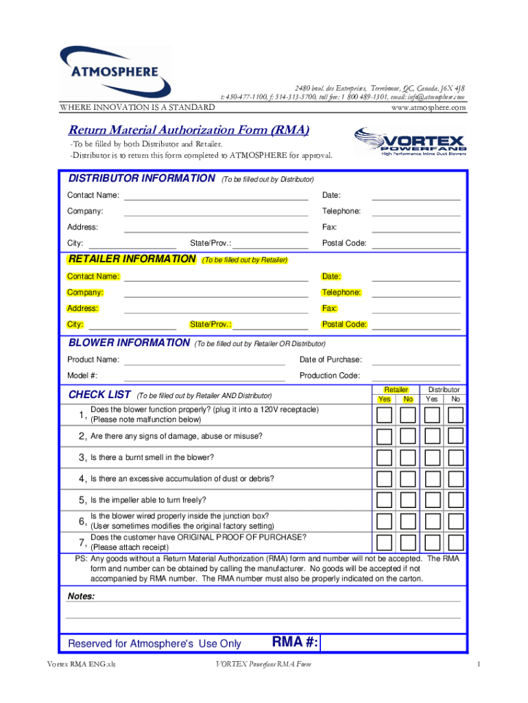 Fillable Online PDF Return Material Authorization (RMA) Form - L.B ...