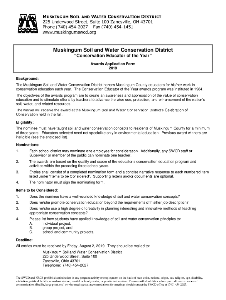 Fillable Online Muskingum Soil and Water Conservation District on the ...