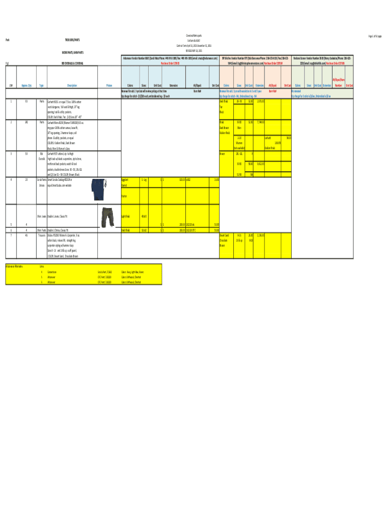 Fillable Online Uniform Complete List.xlsx Fax Email Print - pdfFiller