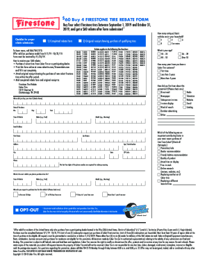 Fillable Online $60 Buy 4 FIRESTONE TIRE REBATE FORM Fax Email Print ...