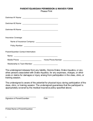 Fillable Online PARENT/GUARDIAN PERMISSION & WAIVER FORM Fax Email ...