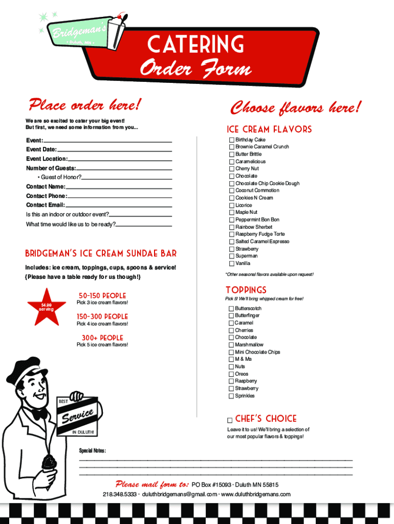 Fillable Online FREE 12+ Sample Catering Order Forms in PDFExcelWord ...