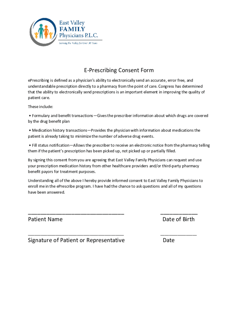 Fillable Online E-Prescribing Consent Form - geneseemedical.com Fax ...